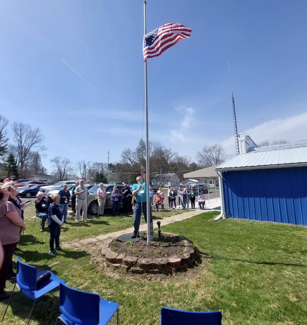 Senior Center gifted with flag from Legion Auxiliary
