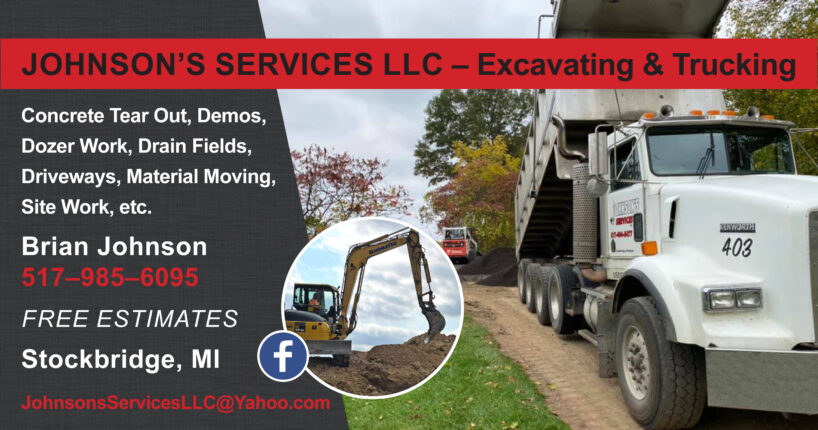 Johnson’s Services can handle all of your excavation and trucking needs ...